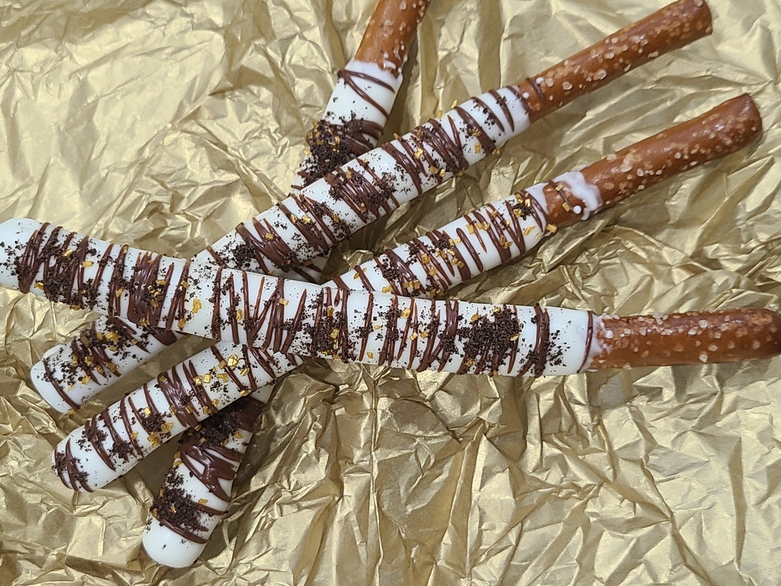 Chocolate Covered Pretzel Rods dozen Box Pretzel Rods - Etsy Canada