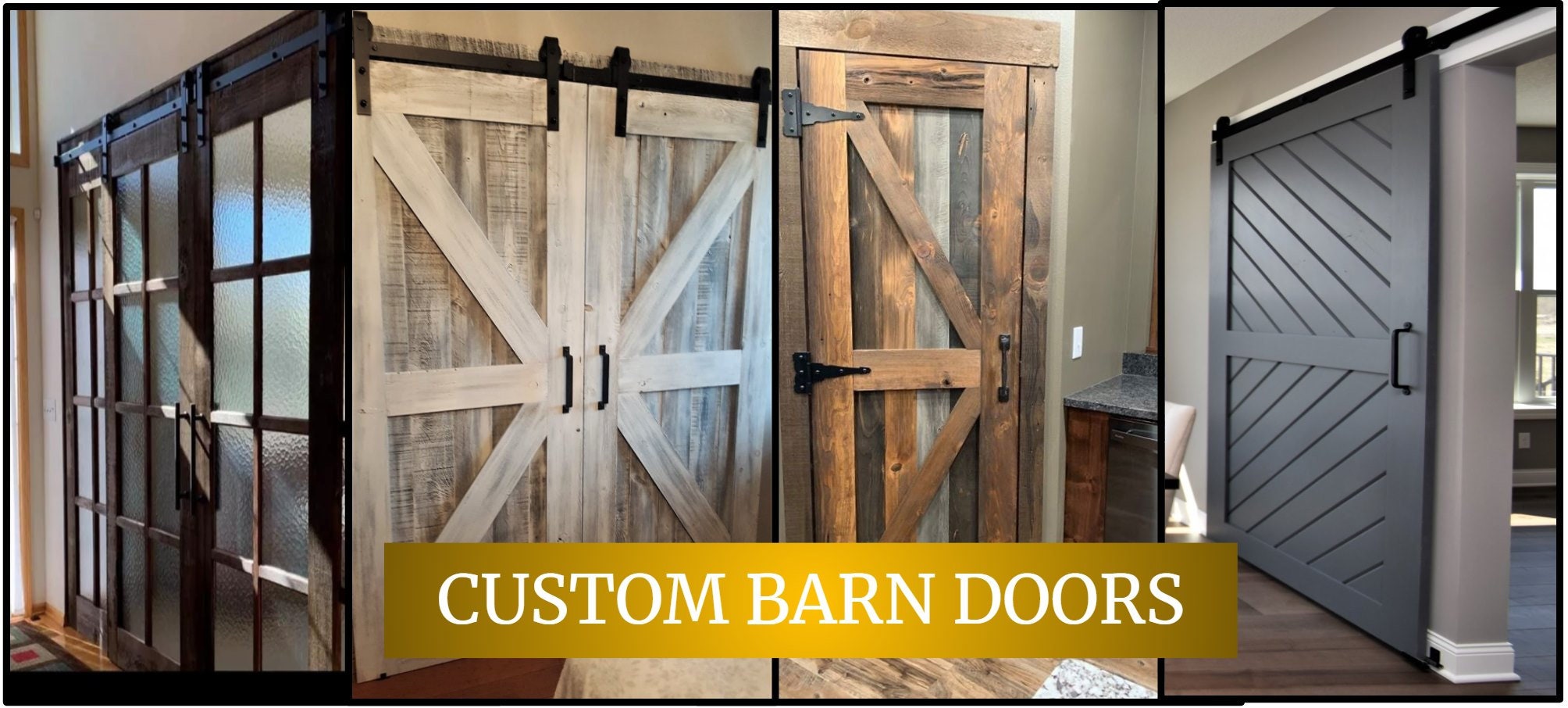Custom Wood Panel Sliding Barn Door, Modern, Rustic Farmhouse Sliding ...