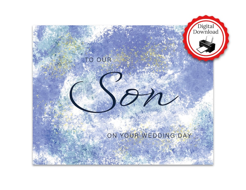 Printable Son Getting Married, Wedding or Bridal Party Greeting Card ...