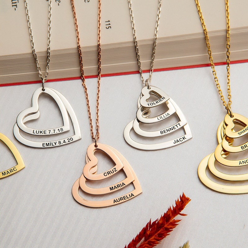 Custom Heart Necklace - Etsy