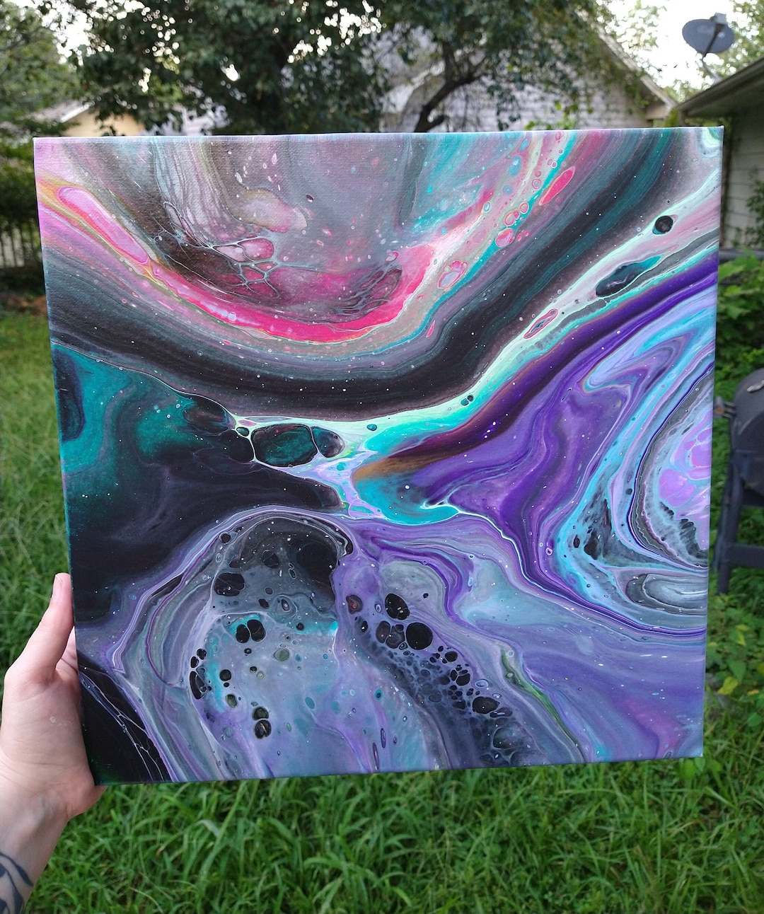 Riptide 14x14 Inch Paint Pour on Canvas - Etsy