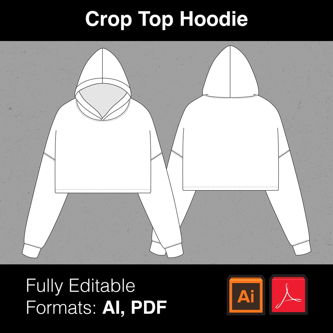 Crop Top Hoodie Tech Pack Fashion - Etsy
