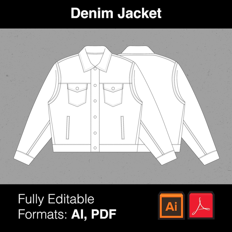 Denim Jacket Tech Pack Fashion - Etsy
