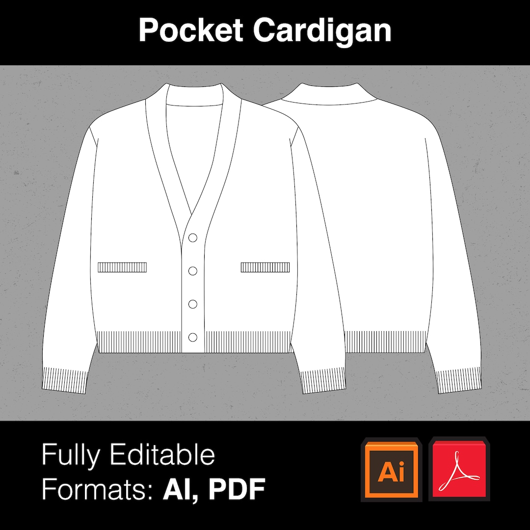 Pocket Cardigan Tech Pack Fashion - Etsy