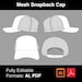 Mesh Snapback Cap Tech Pack Fashion - Etsy