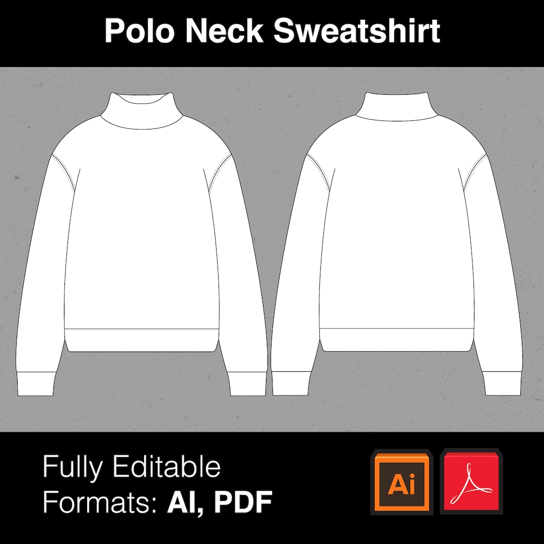 Polo Neck Sweatshirt Tech Pack Fashion - Etsy