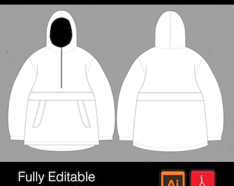 Windbreaker Jacket Vector V3 Mockup Streetwear and Fashion Tech Pack ...