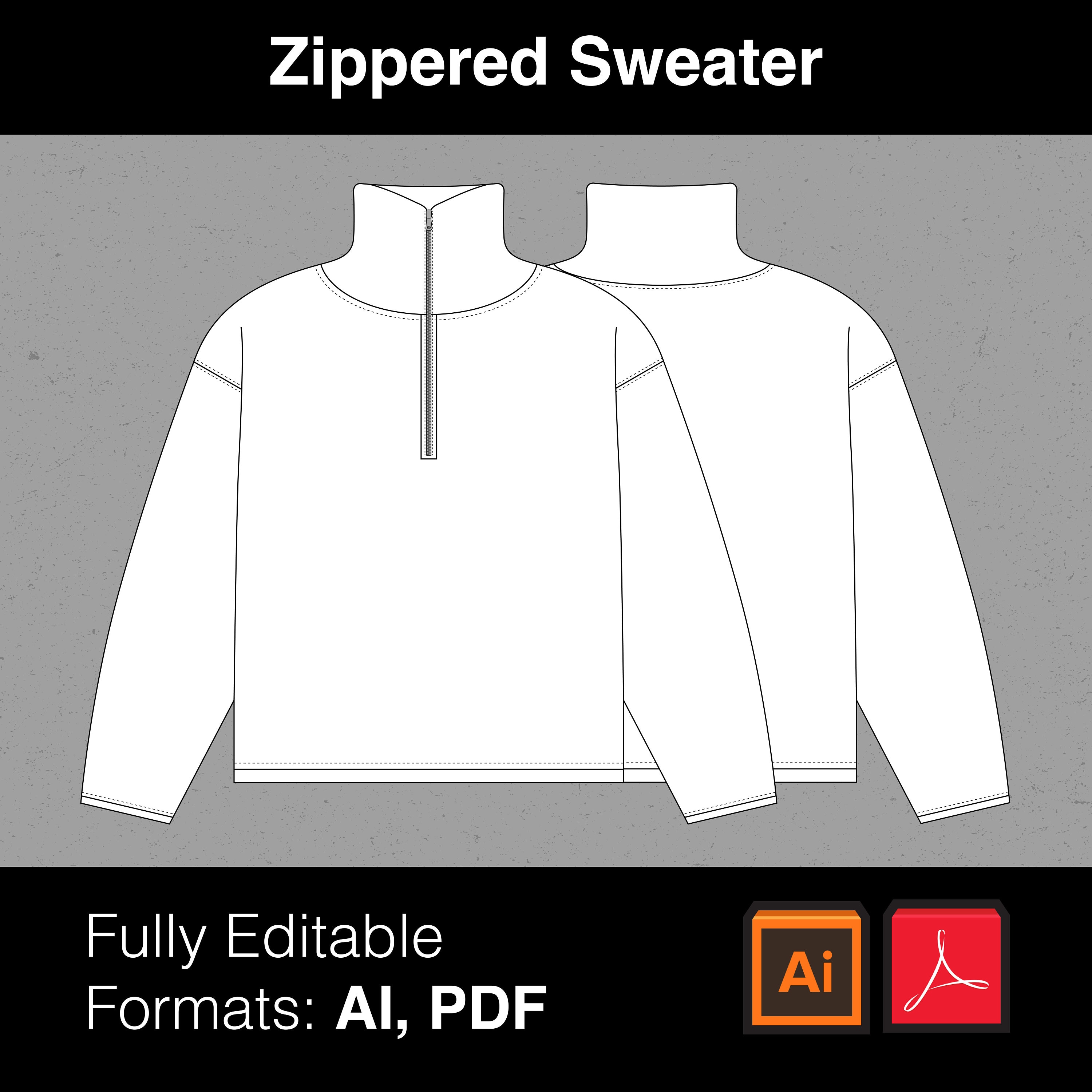 Zippered Sweater Tech Pack Fashion - Etsy