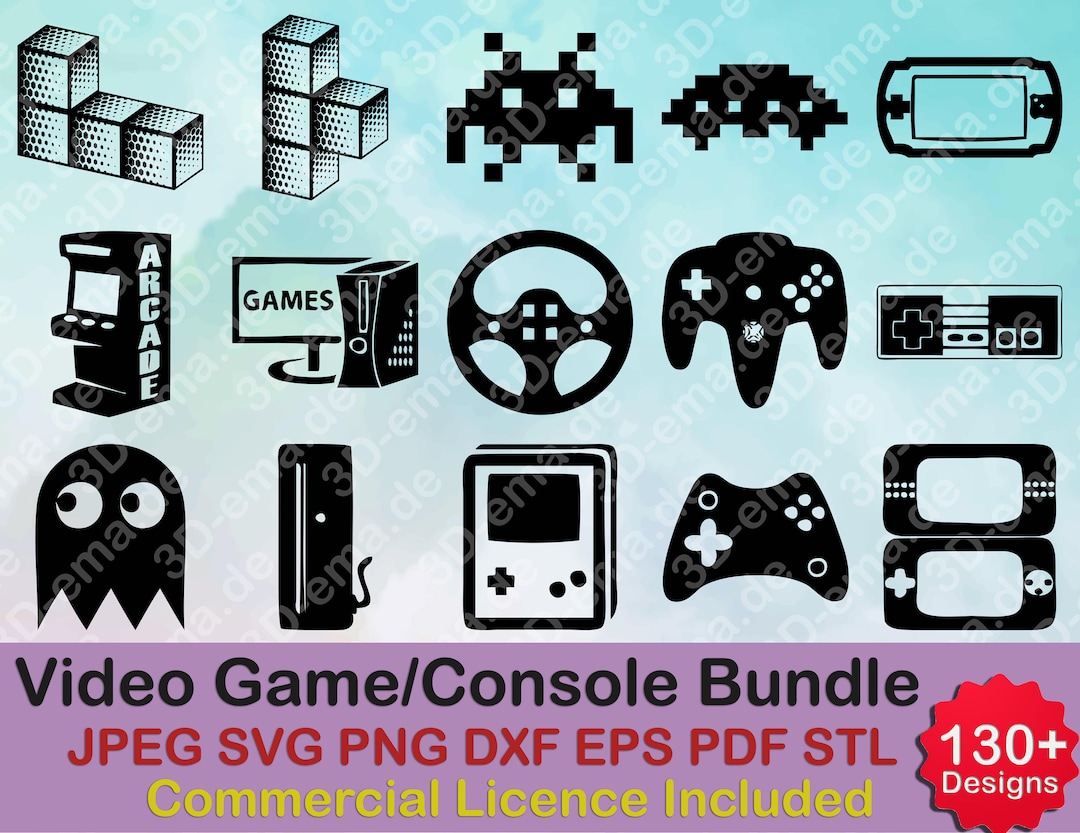 Video Games & Consoles Iconic Design Set | 130+ Digital Files for ...