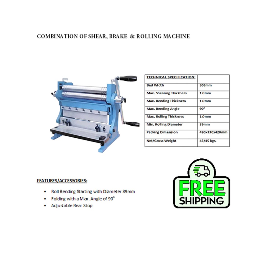 Manual Sheet Metal Bending Machine 3 in 1 / Sheet Metal Shears and Slip ...