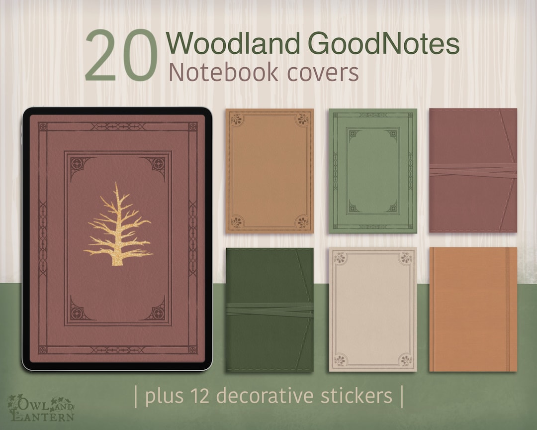 Woodland Digital Notebook Covers | Forest Themed PNG Covers for ...