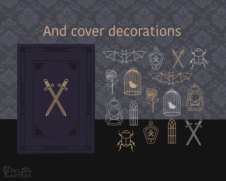 Dark Victorian Notebook Covers Gothic Digital Covers for - Etsy