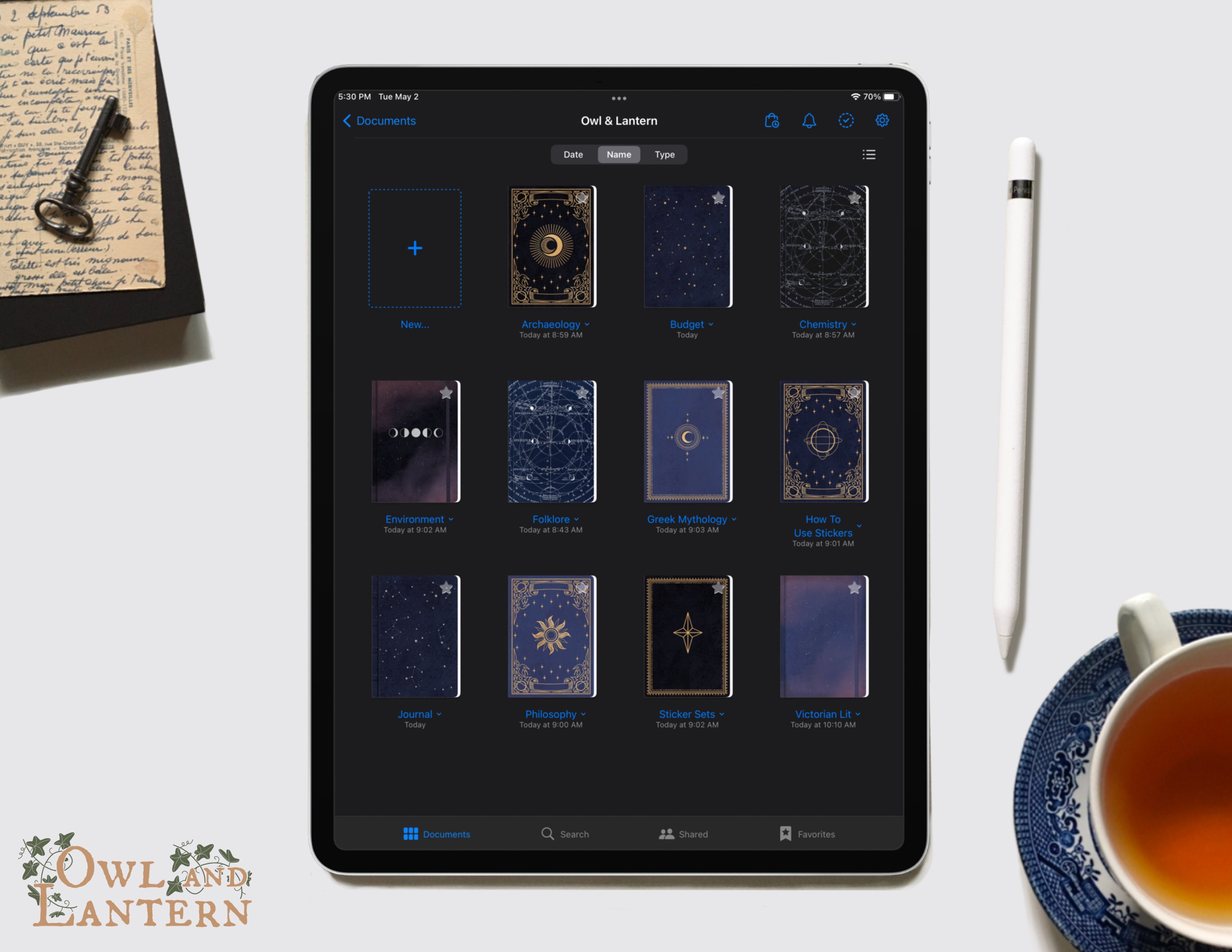 Stargazer | Celestial Digital Notebook Covers in PNG for Goodnotes ...