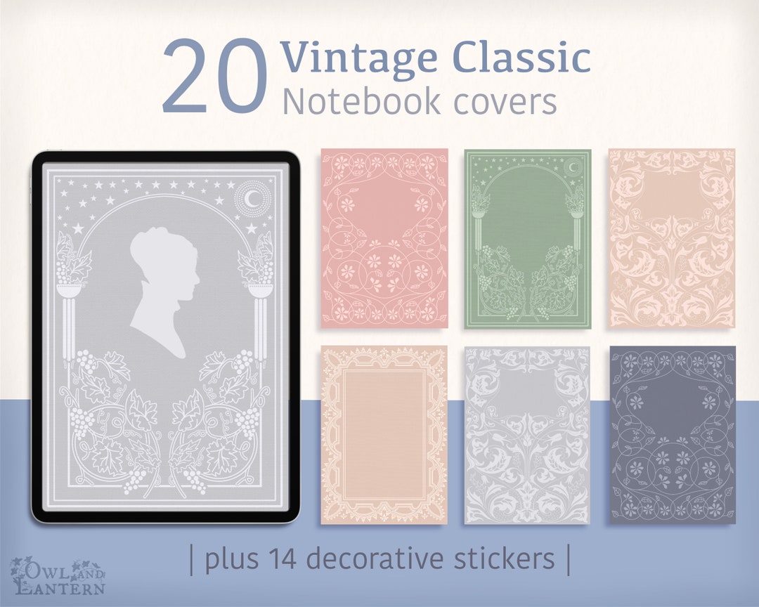 Vintage Classic Notebook Covers | Literature Inspired PNG Digital ...