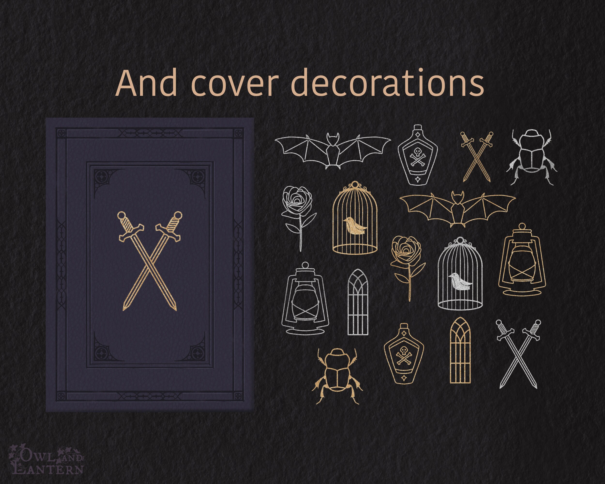 Dark Victorian Notebook Covers | Gothic Digital PNG Covers for ...