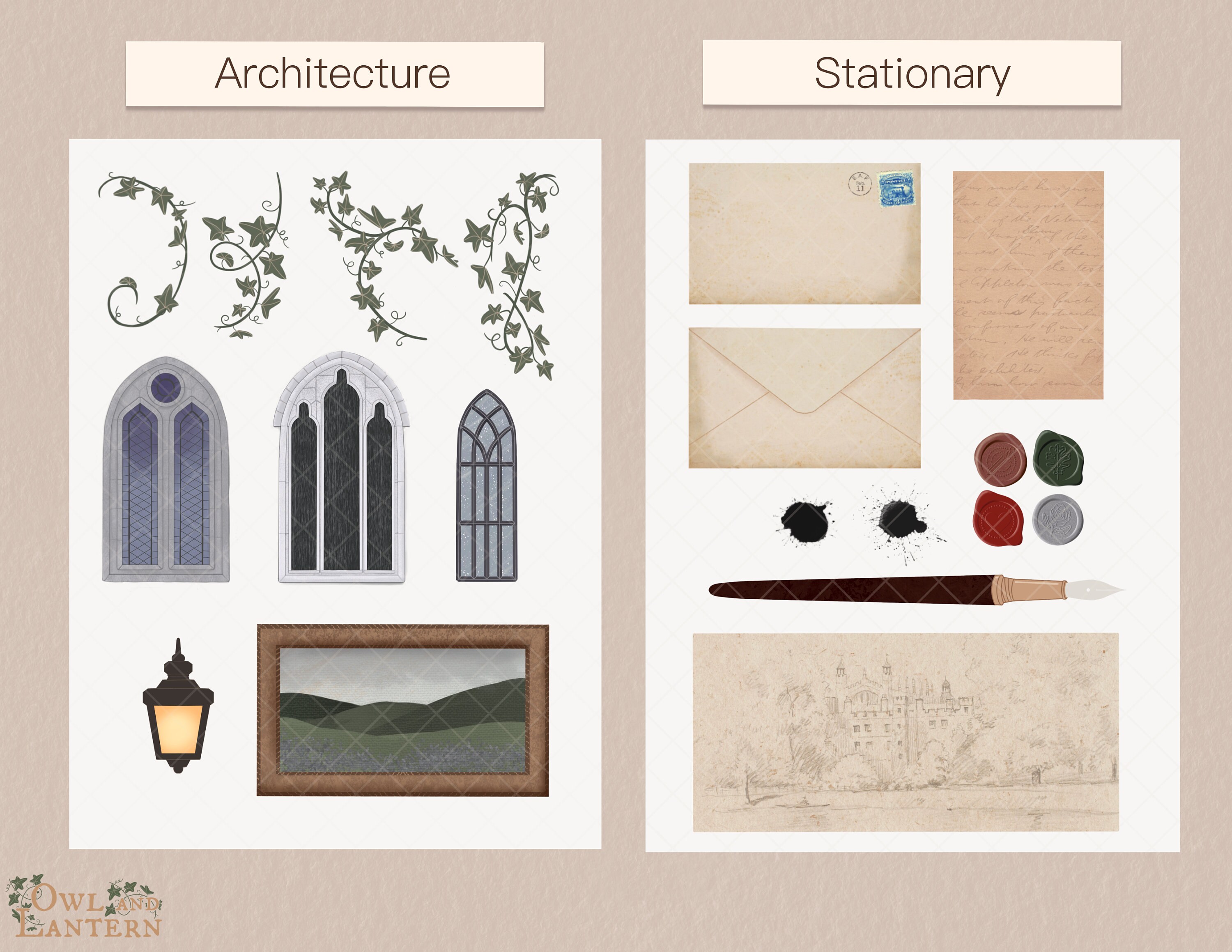 Dark Academia Digital Sticker Set Pre-cropped Stickers for | Etsy