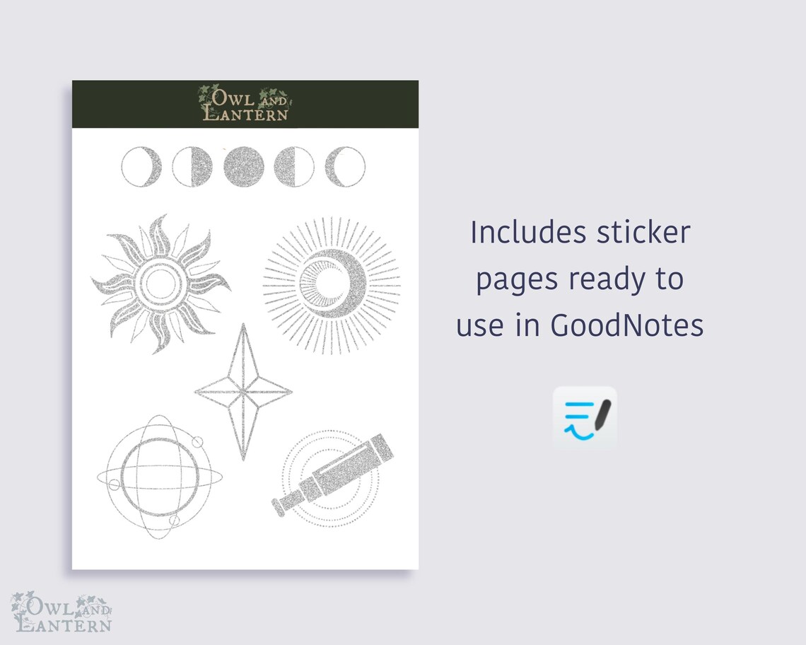 Stargazer | Celestial Digital Notebook Covers in PNG for Goodnotes ...