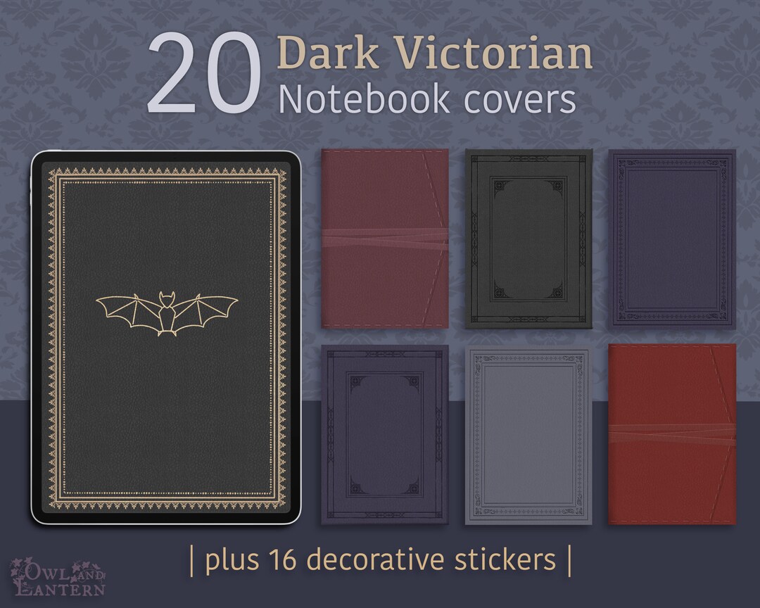 Dark Victorian Notebook Covers | Gothic Digital Covers | Goodnotes ...