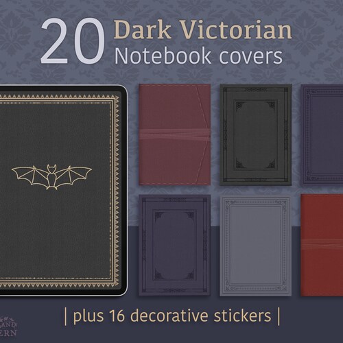 Dark Victorian Notebook Covers Gothic Digital Covers for - Etsy