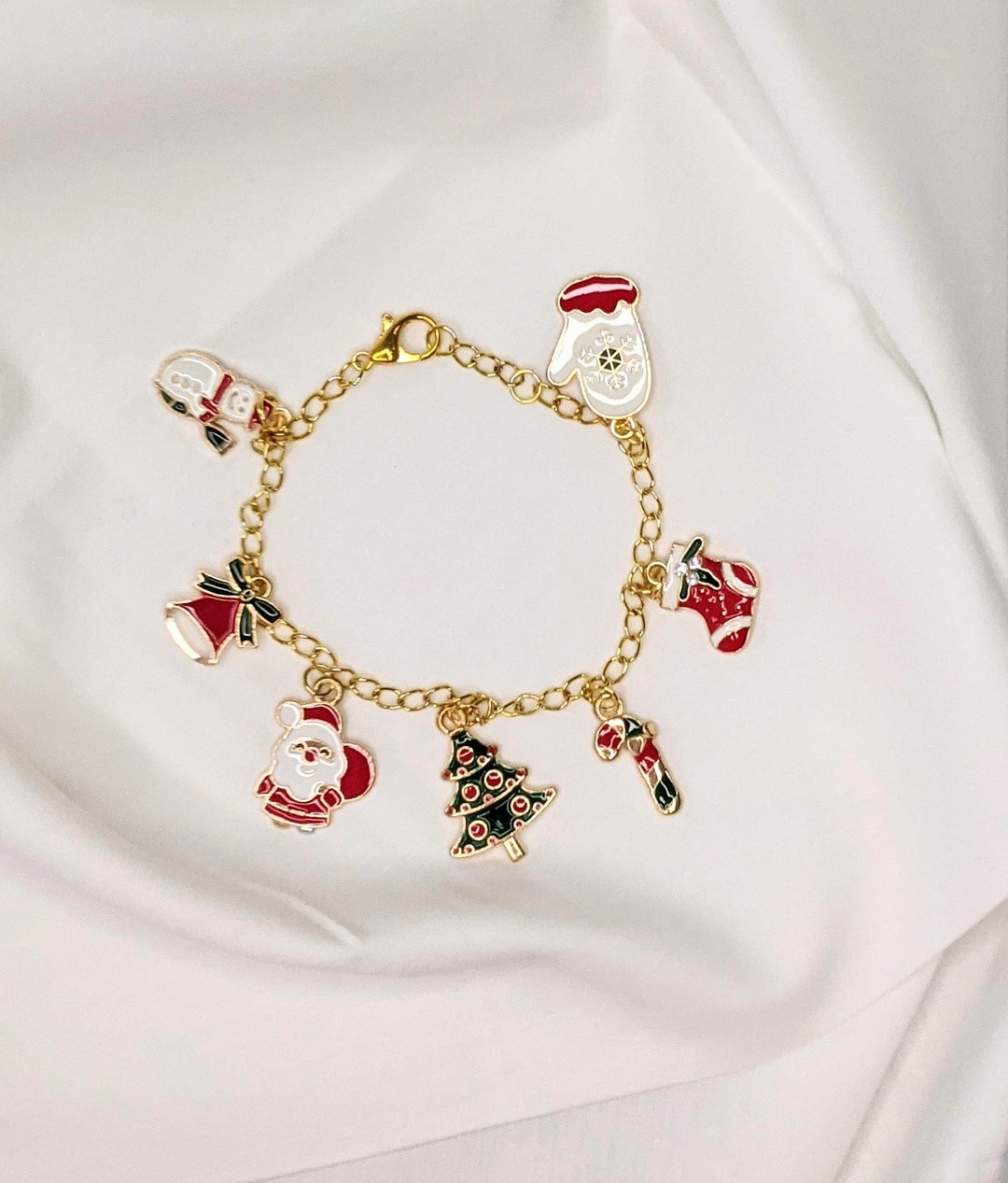 Christmas Tree Charm Bracelet - Etsy
