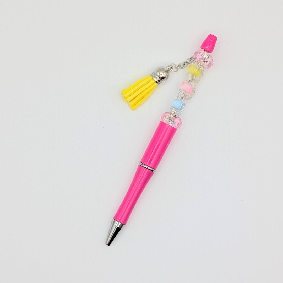 Pink Ballpoint Pen With Sparkling Clear Floral Beads, Great Gift - Etsy