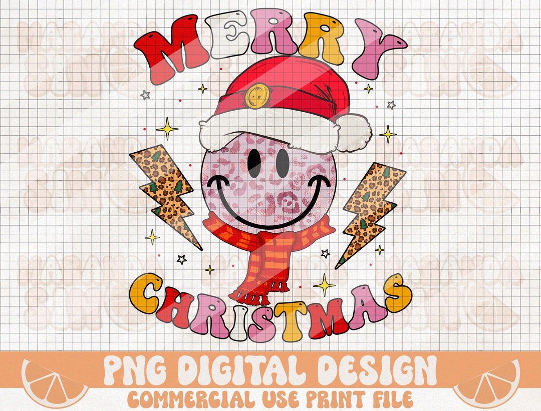 Merry Christmas Smile Face PNG Retro Christmas Png Smile - Etsy