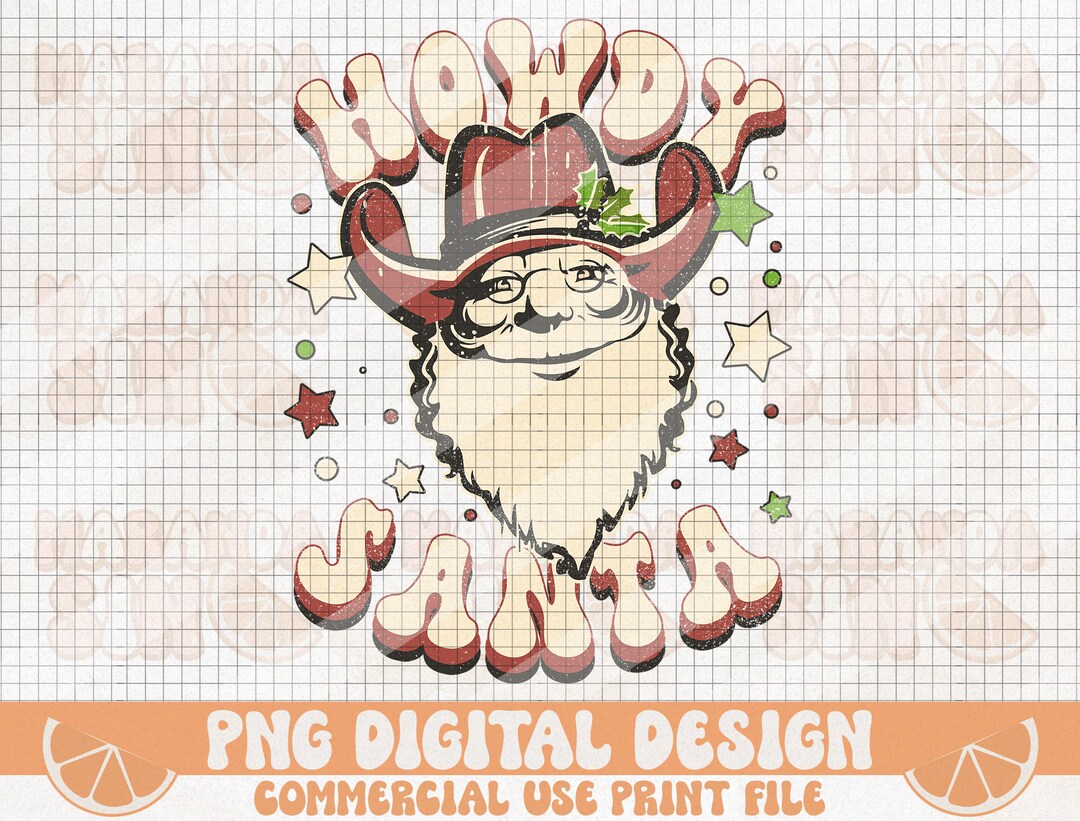 Cowboy Santa Png, Howdy Santa Png, Disstressed Howdy Santa Png, Happy ...