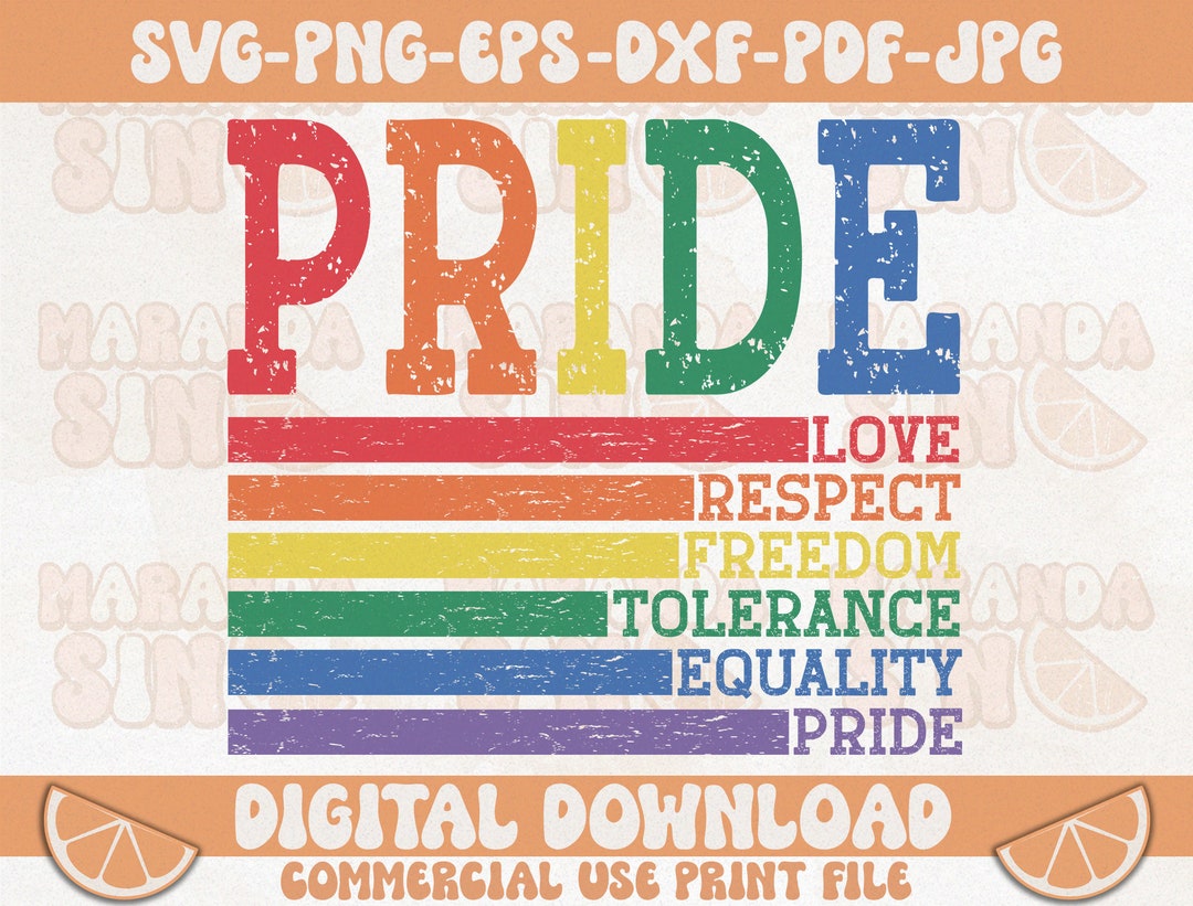 Gay Pride Rainbow Svg: LGBT Cut File for Cricut, Silhouette (digital ...