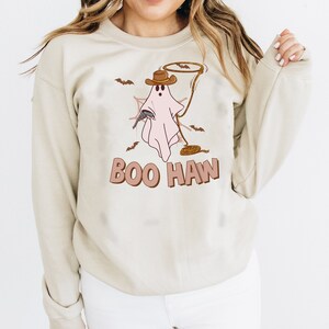 Retro Cowboy Halloween Boo Haw Png Svg Halloween Ghost Boo - Etsy