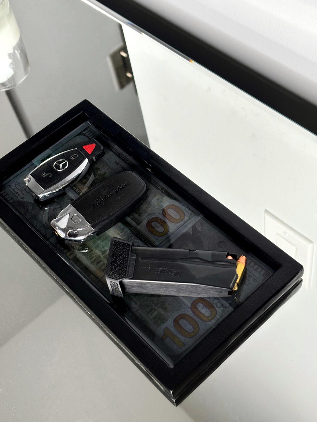 Rich Habits Tray- Luxury Steel and Epoxy Money Catchall - Etsy