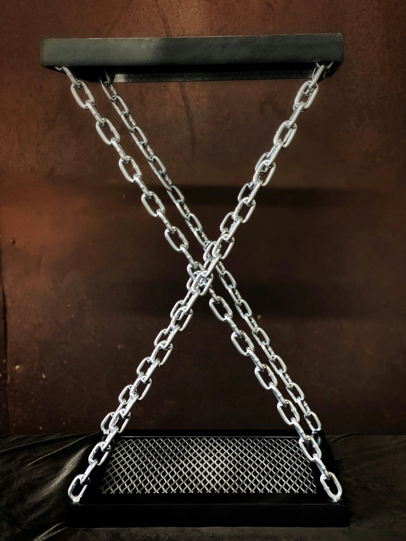 Handcrafted Industrial Metal End Table With Chain Legs - Etsy