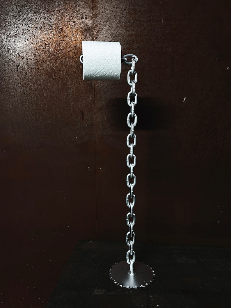 Industrial Chain Toilet Paper Stand: Metal Bathroom Decor - Etsy