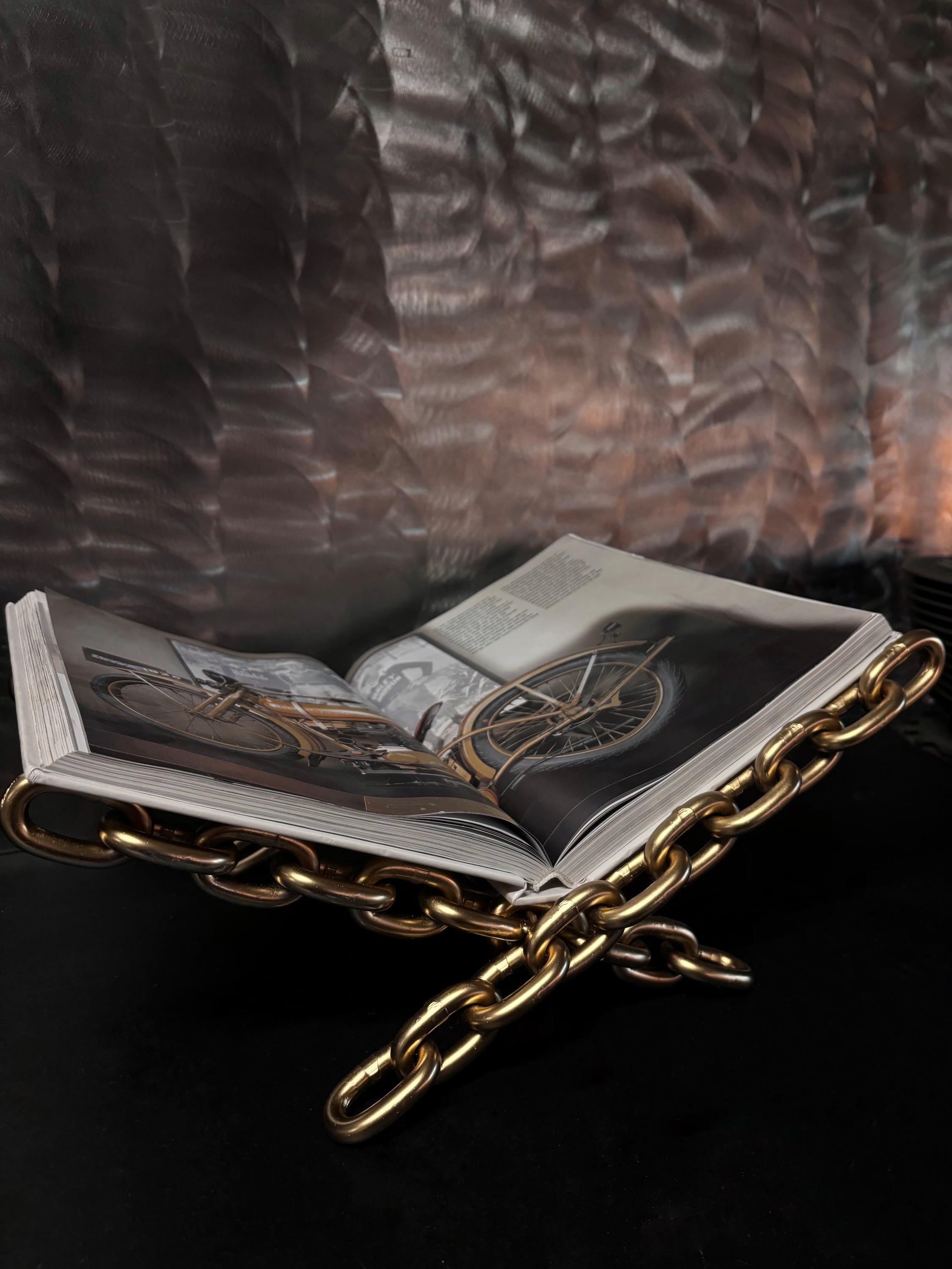 Metal Bookstand / Unique Book Holder / Industrial Chain Bookholder - Etsy