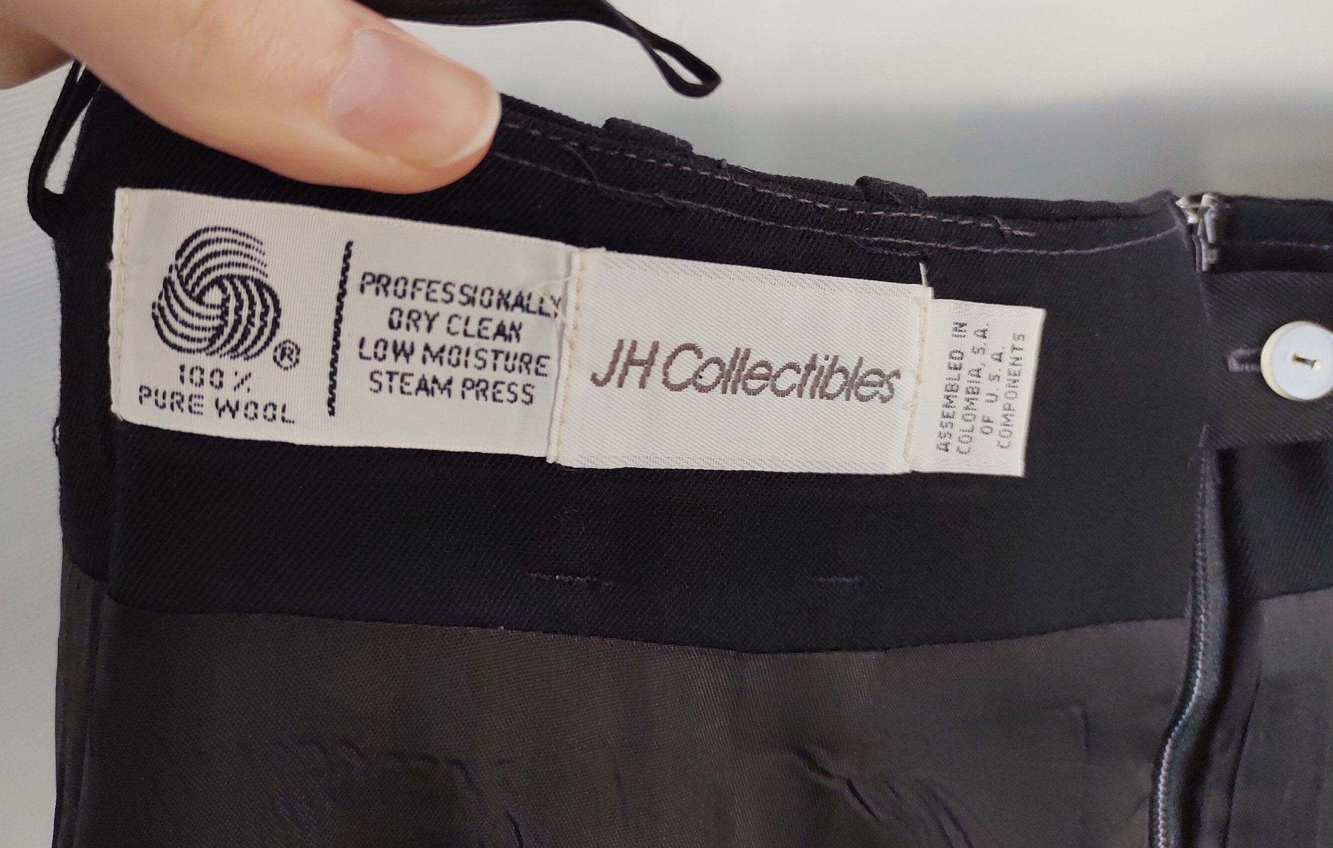 Vintage 90s/2000s NEW Black 100% Worsted Wool Midi Maxi Skirt J.H ...