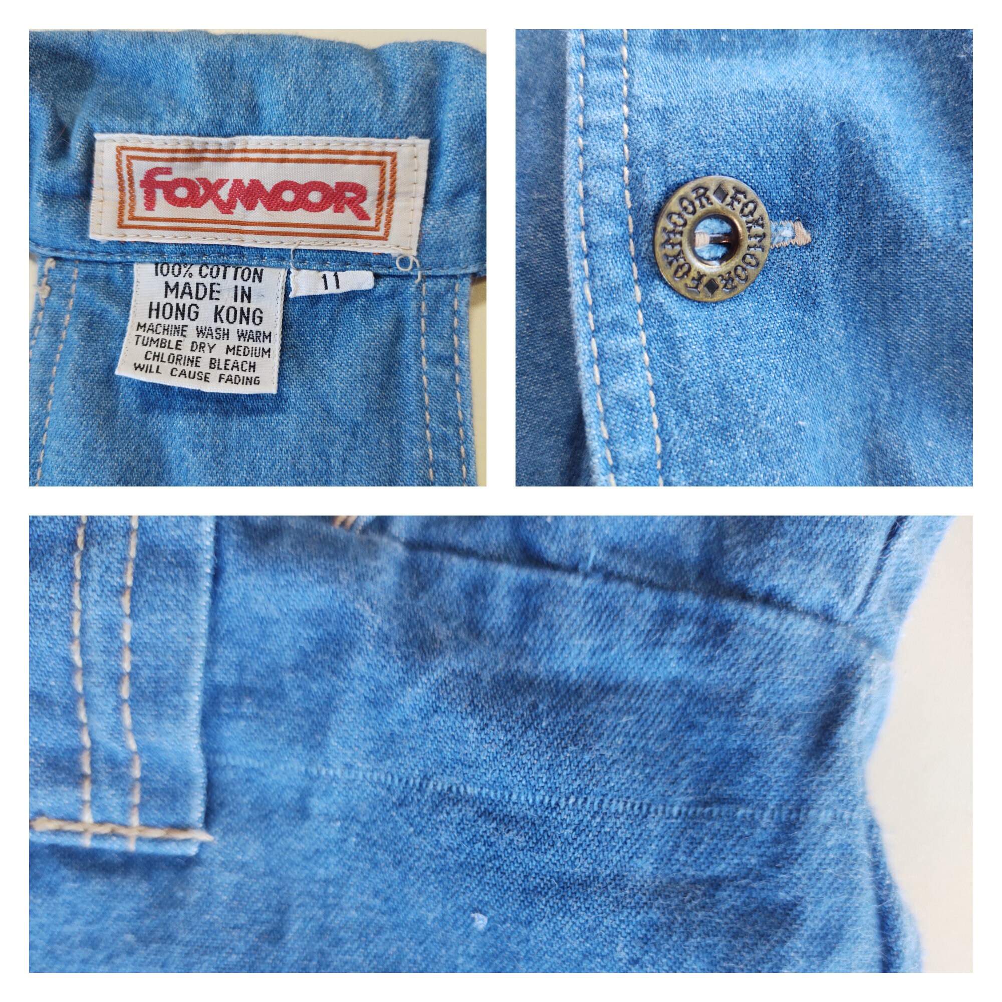 Vintage 70s Foxmoor Halter Racerback Tank Jumper Overall Button Front V ...