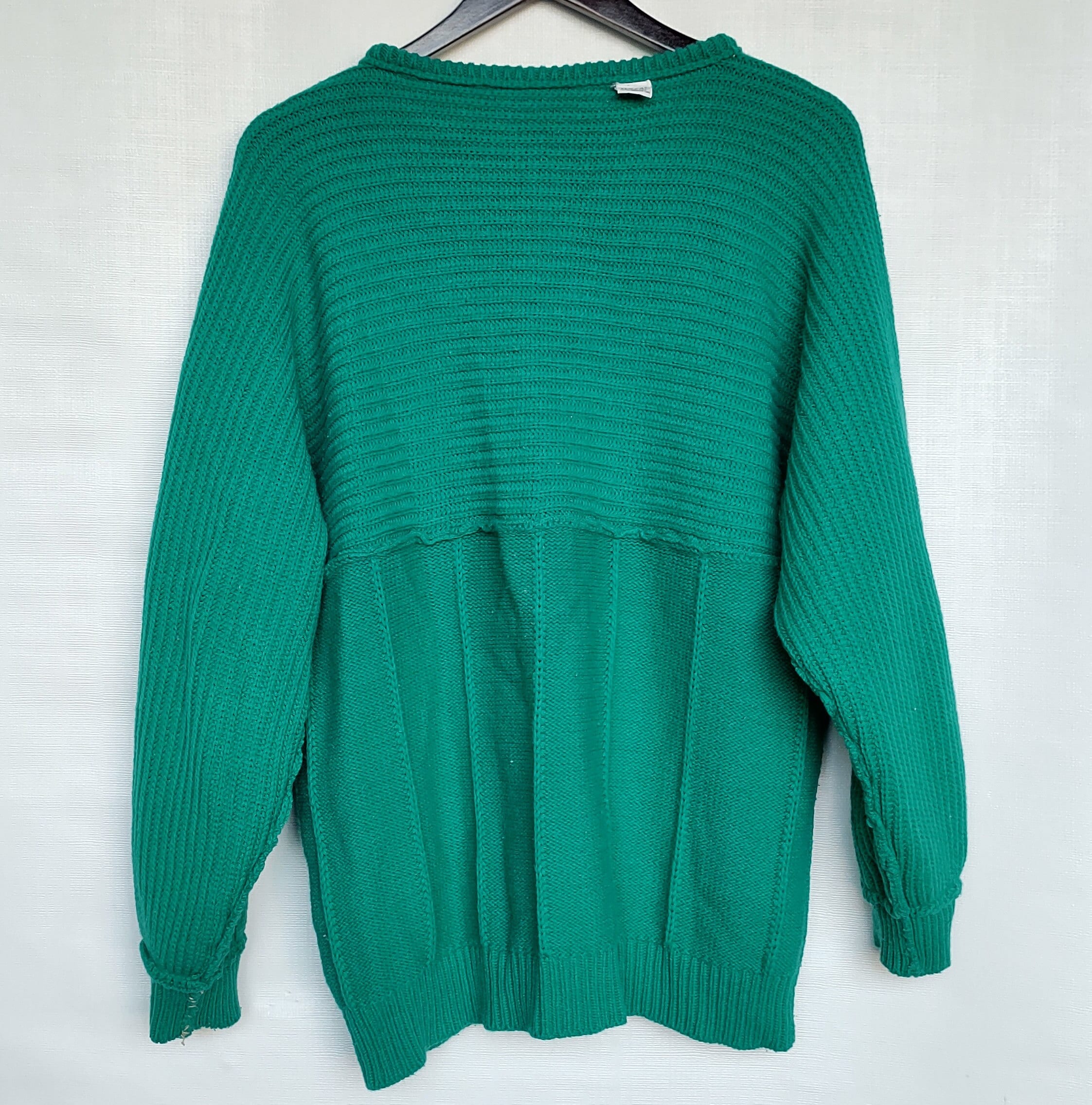 Vintage Plus Size 80s/90s/2000s Cyan Green Torquoise Teal Sweater L/XL ...