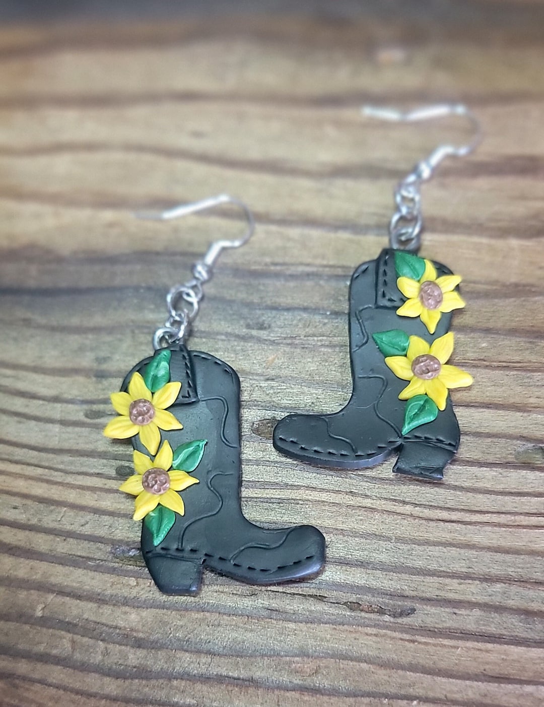 Cowgirl Boot Earrings/polymer Clay Boots - Etsy