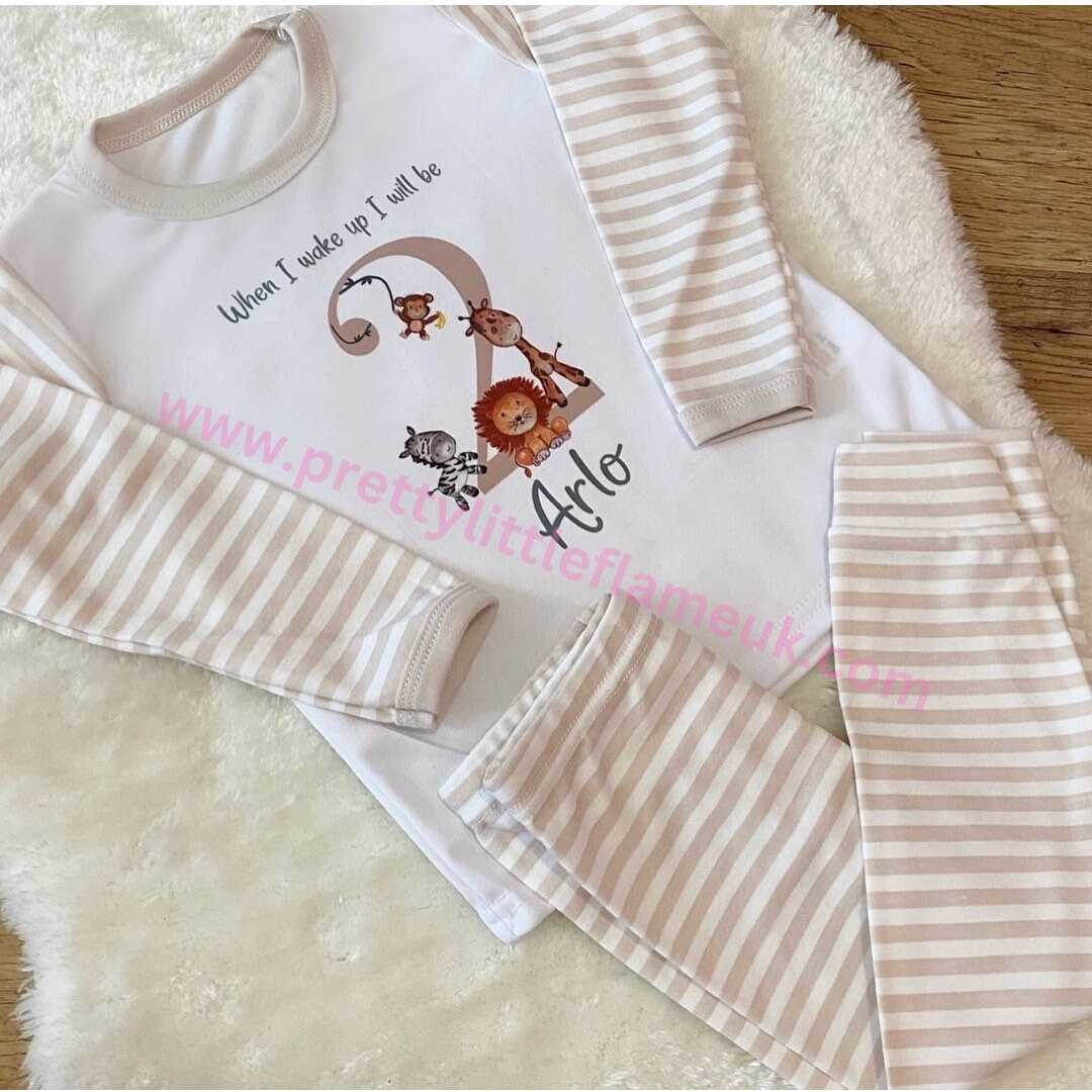 Childrens Safari Birthday Pyjamas - Etsy