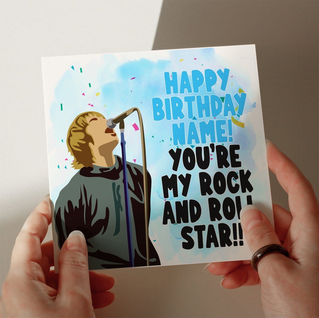 Rock and Roll Birthday Card, Personalised Card, Music Card 317 - Etsy