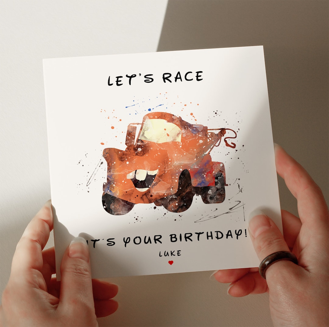 Cars Birthday Card, Personalised Card, Card for Son, Card for Grandson ...