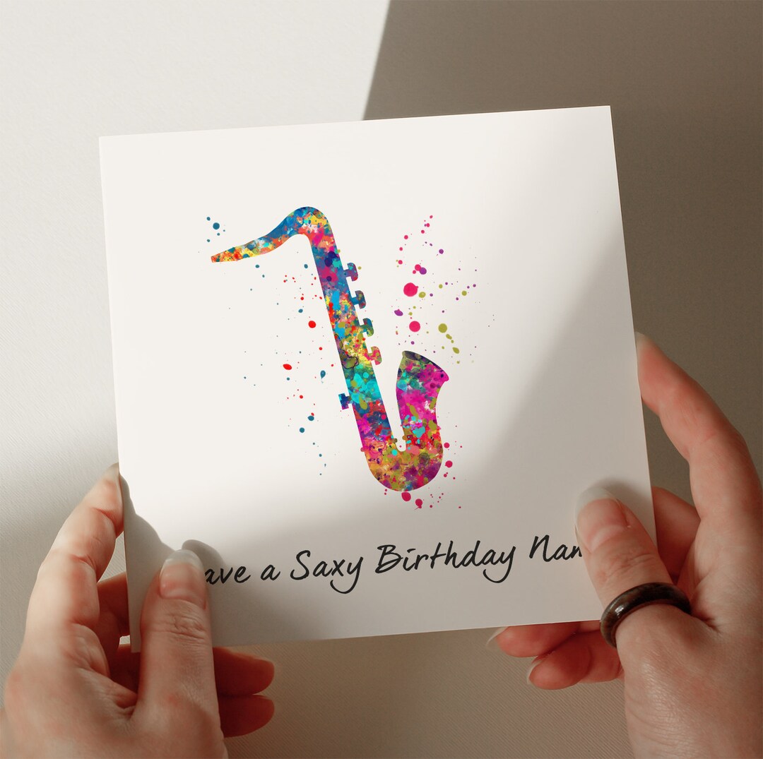 Saxophone Birthday Card, Girlfriend Birthday Card, Saxophone Player ...