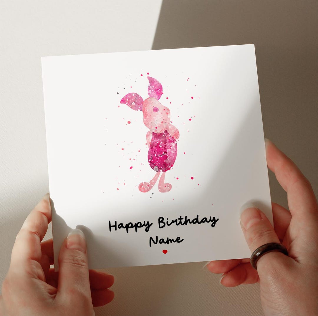 Piglet Birthday Card, Personalised Card, Card for Son, Card for ...