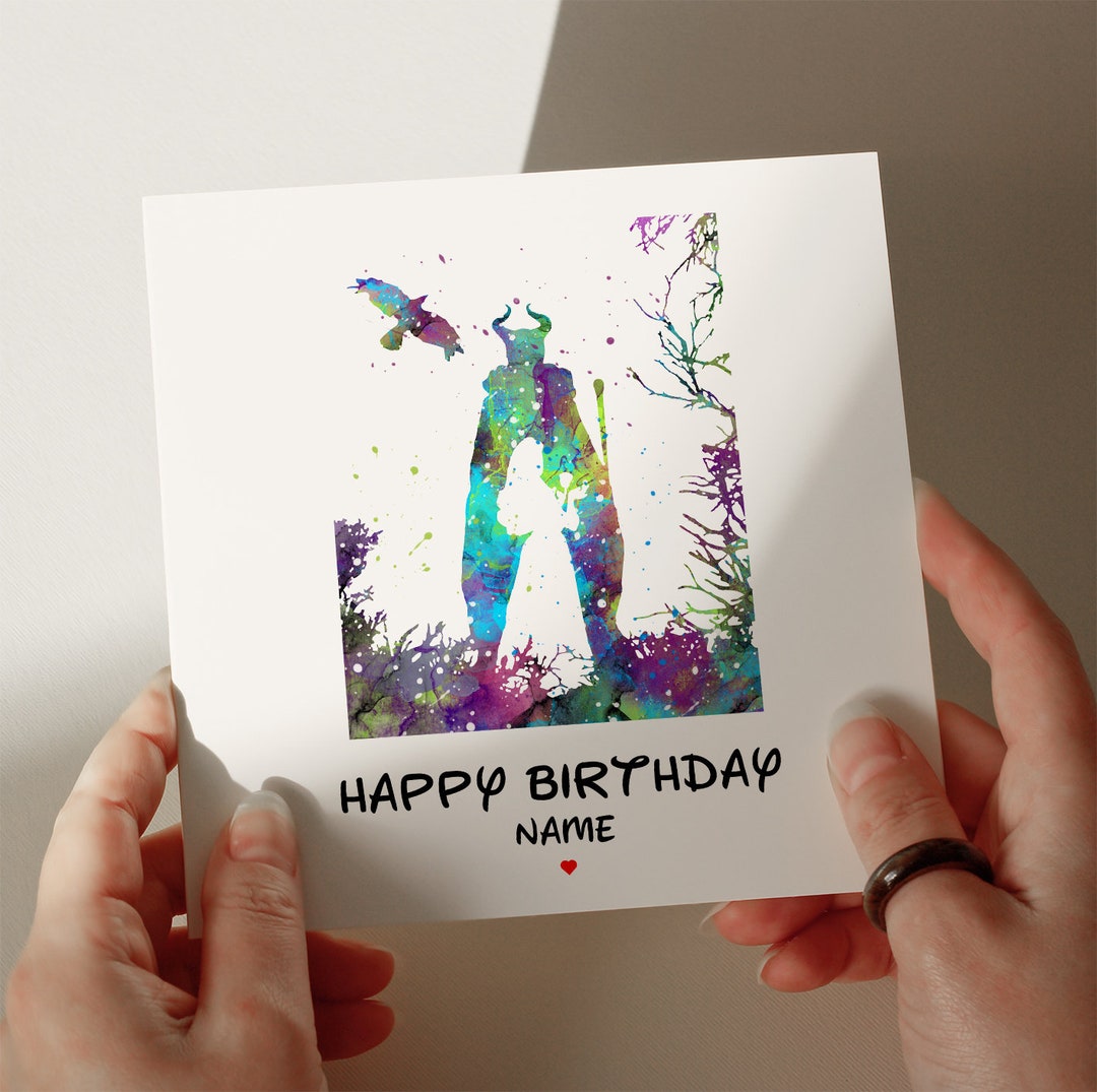 Maleficent Birthday Card, Personalised Card, Card for Son, Card for ...