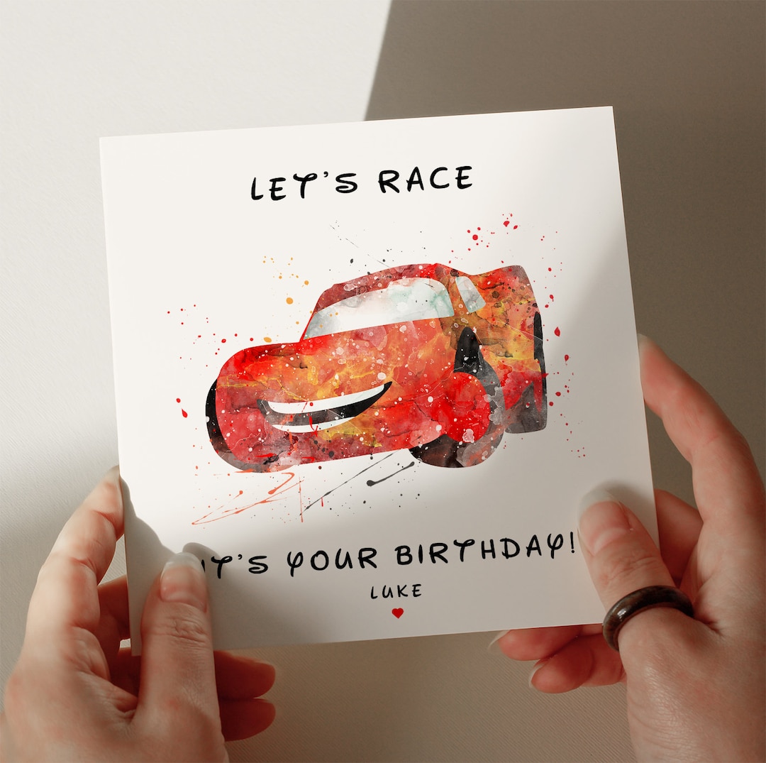 Cars Birthday Card, Personalised Card, Card for Son, Card for Grandson ...