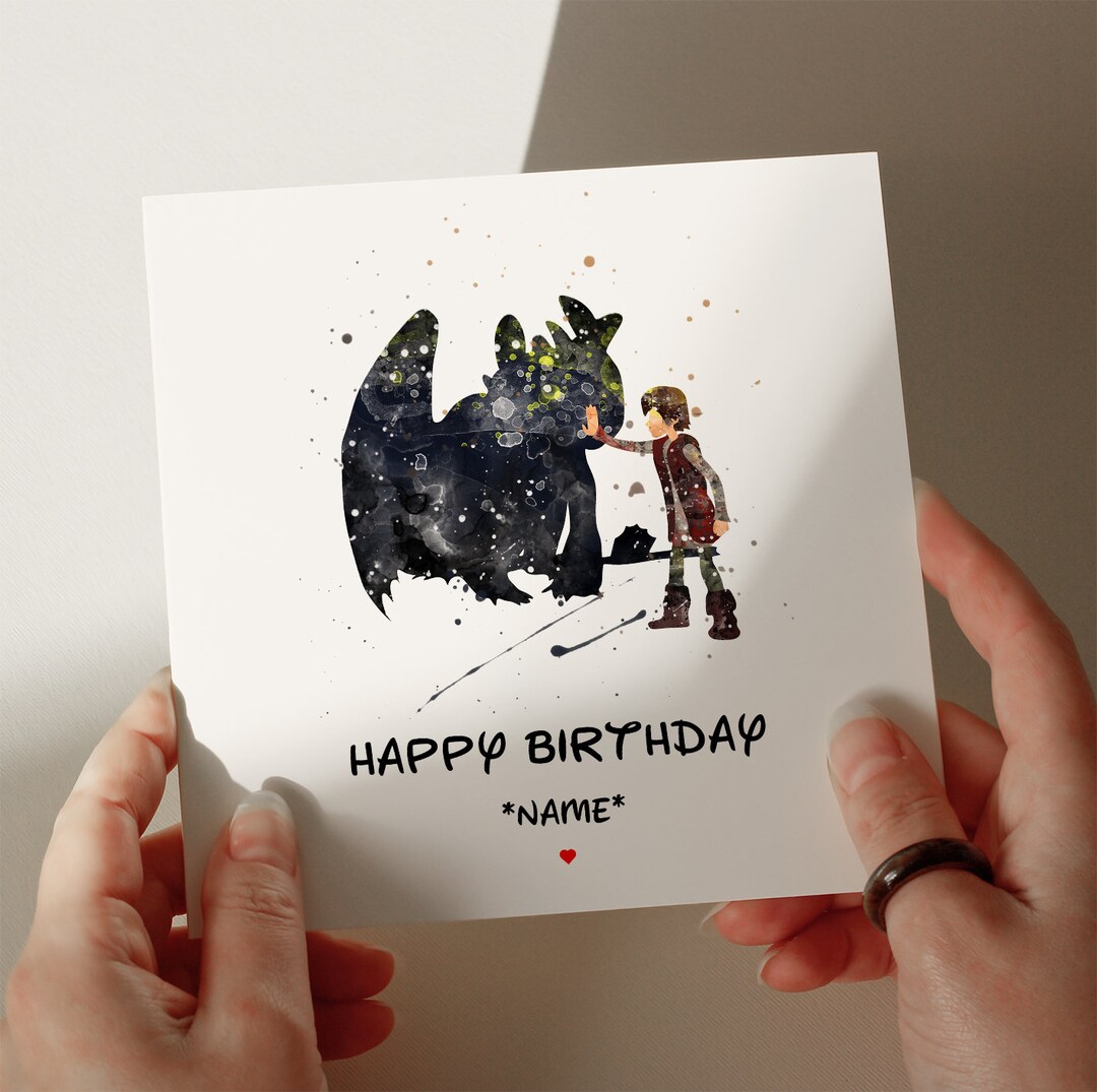 How to Train Your Dragon Birthday Card, Personalised Card, Card for Son ...