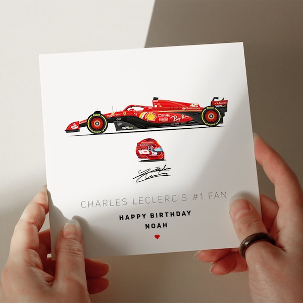 Ferrari F1 Birthday Card - Etsy