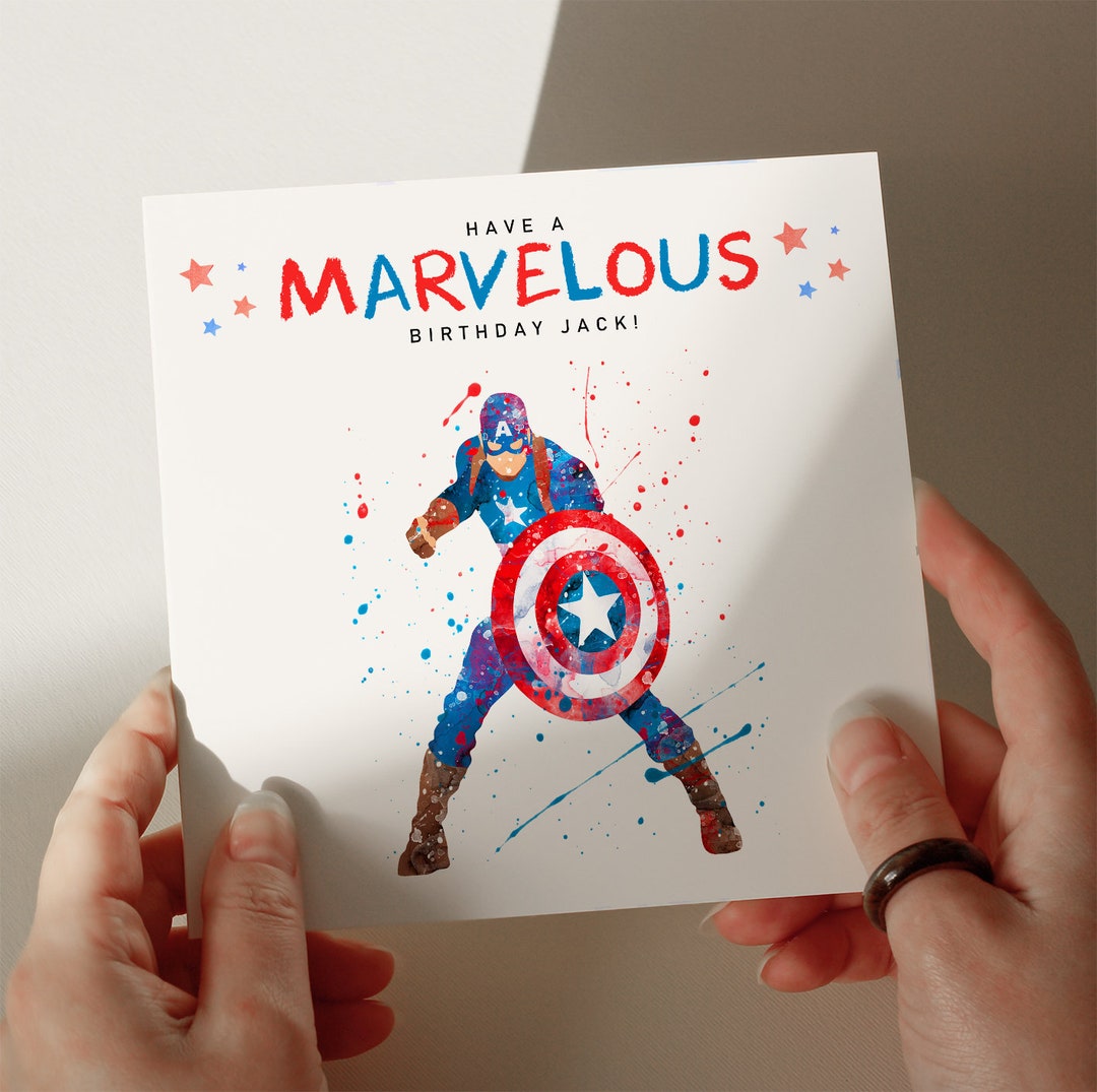 Superhero Birthday Card, 350gsm, Personalised Card, Greetings Card ...