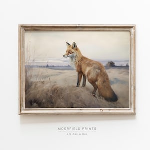 Antique Fox Painting, Landscape PRINTABLE, Digital Download, Unique ...