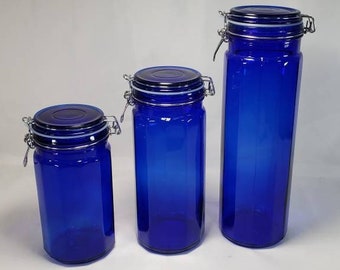 Cobalt Blue Canisters - Etsy