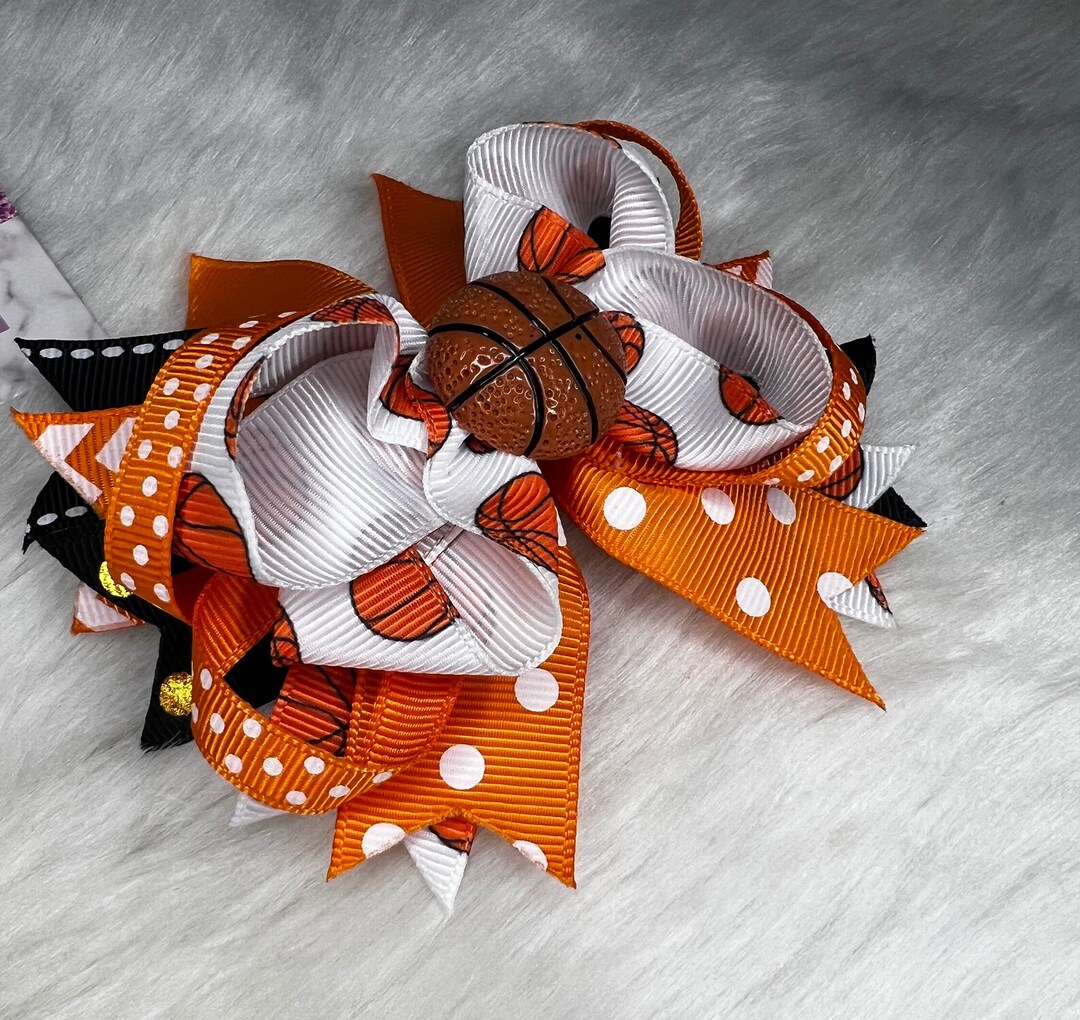 Basketball Hair Bow Clips - Etsy